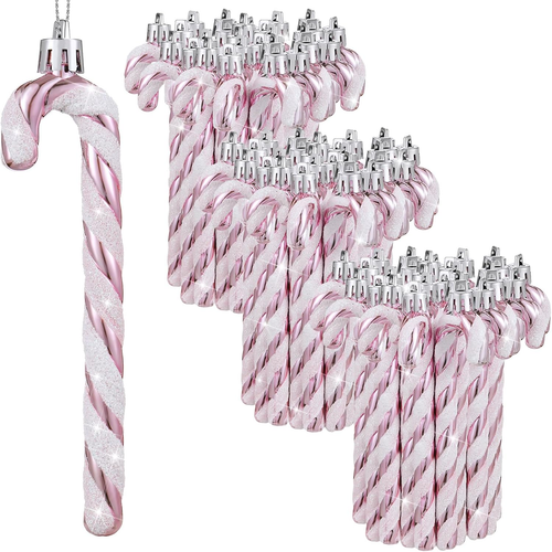 Christmas Candy Canes Ornaments Plastic Glitter Candy Cane Christmas ...