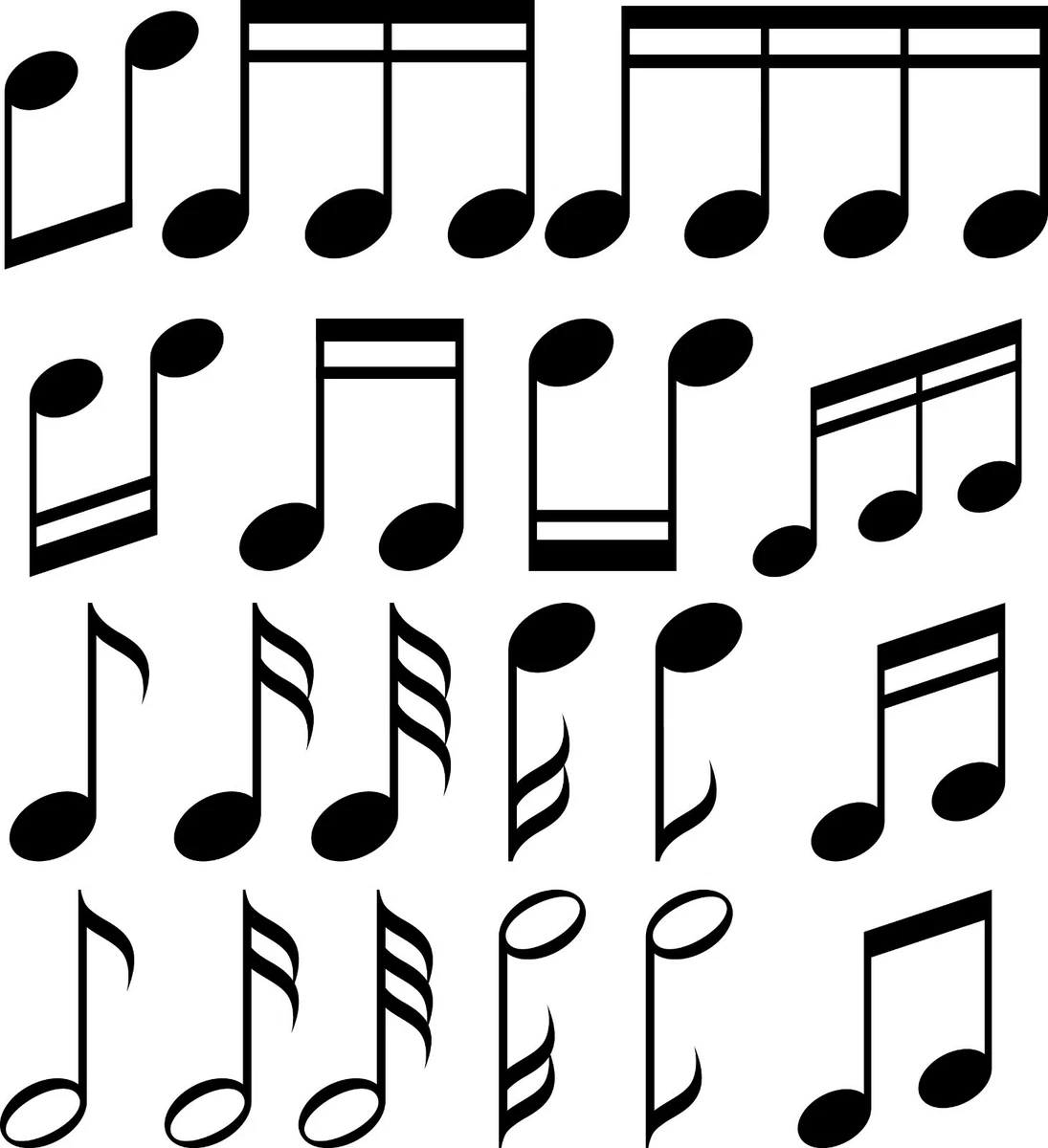 White Music Notes Decals