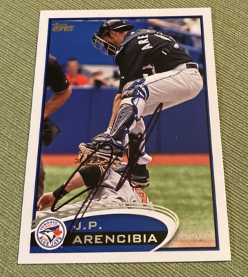 2012 Topps #207 J.P. Arencibia Autographed Signed Baseball Card Blue ...