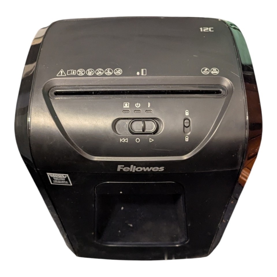Fellowes Powershred 12C 12-Sheet Cross-Cut Office Sized Personal ...