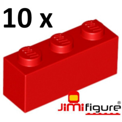 NEW 10 x LEGO 1x3 Brick Red 3622 Genuine Bulk Lot Bright 3x1 | eBay ...