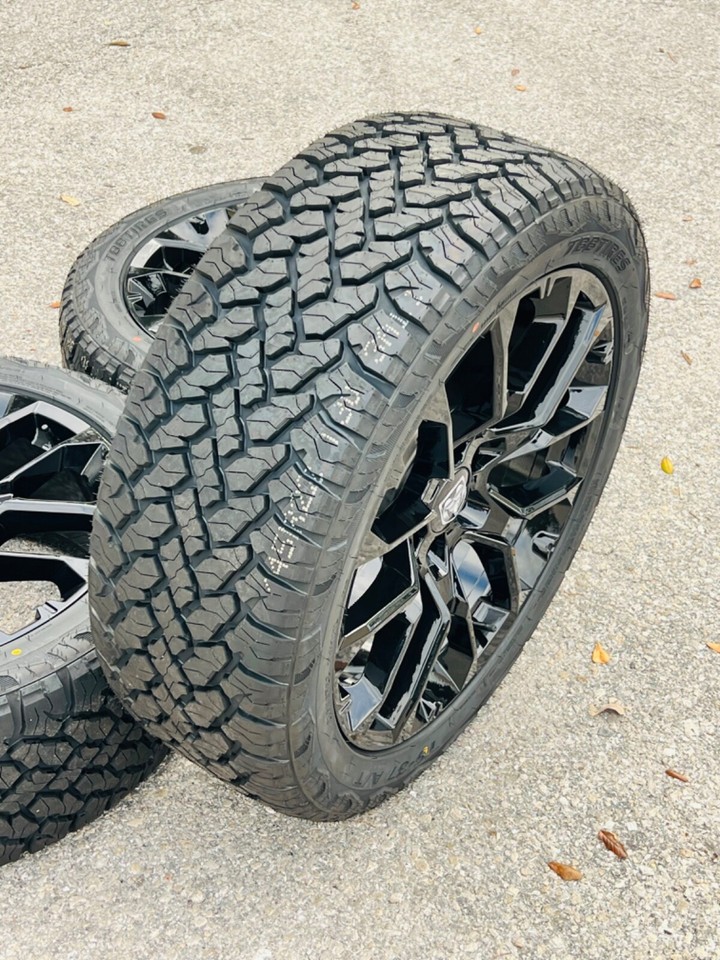 22" Black Dodge Ram Wheels Rim Tires SRT 10 TRX Rebel Laramie 1500 2019 ...