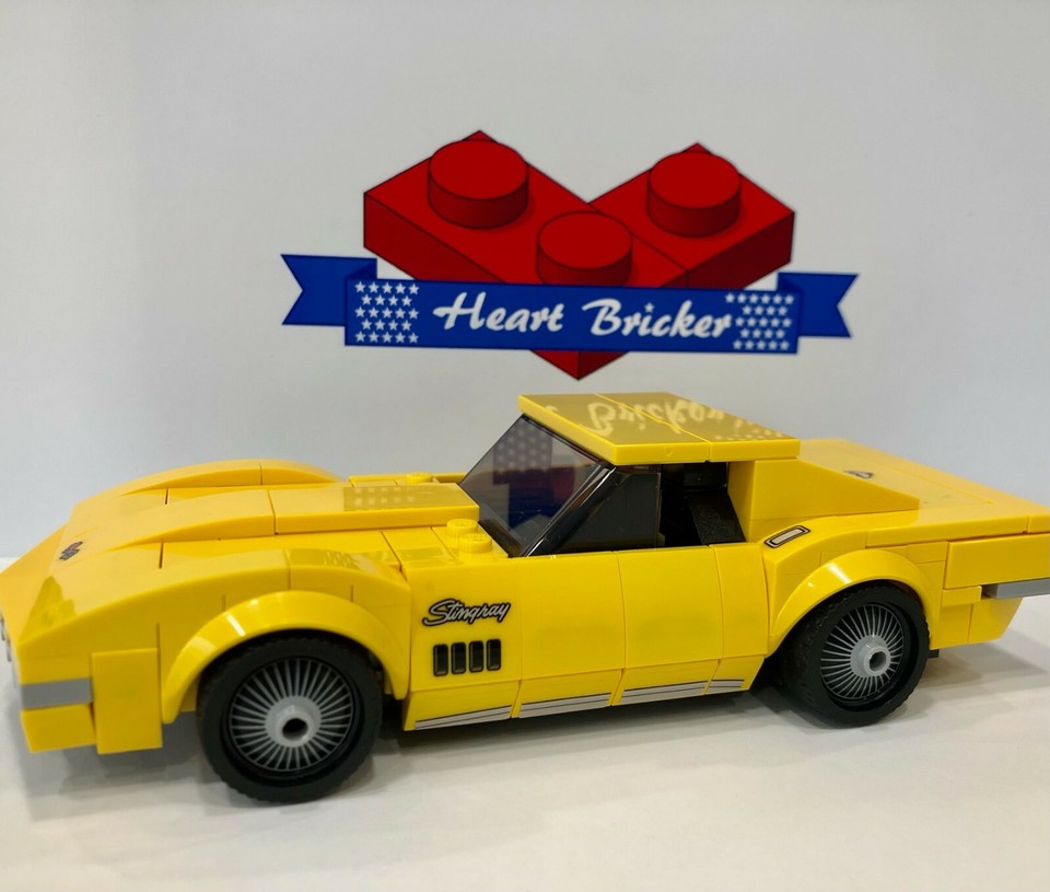 LEGO 1968-1969 Yellow Corvette Stingray Speed Champions Kit, RARE! ONLY ...