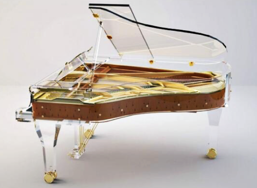 Full Crystal Grand Piano Handcrafted Transparent Crystal Grand Piano ...