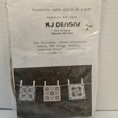 Perforated paper cross stitch Kit - Quilts On A Line- Kj Designs Nos ...