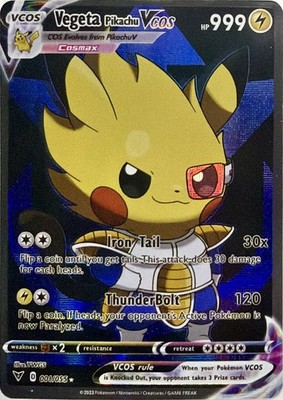 Vegeta Pikachu V Dragon Ball Z Cosplay Pokemon TCG YWGS Custom Fan Art ...