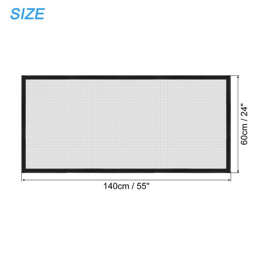 Window Screen Mesh, 24" x 55" Fiberglass Net Mesh Grey Frame Hook and ...