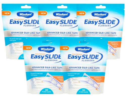 5 x Wisdom Easy Slide Tensioning Y Shape Flossers (30 Floss Harps a ...