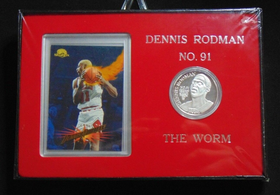 DENNIS WORM RODMAN CHICAGO BULLS ENVIROMINT COIN .999 FINE SILVER ROUND ...
