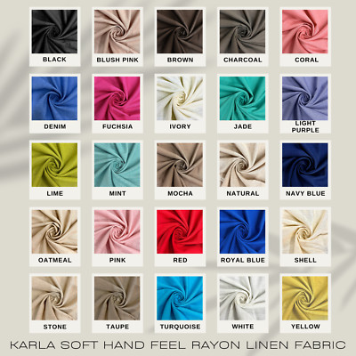 25 Colors Karla Soft Hand Feel Linen Rayon Fabric by the Yard | eBay