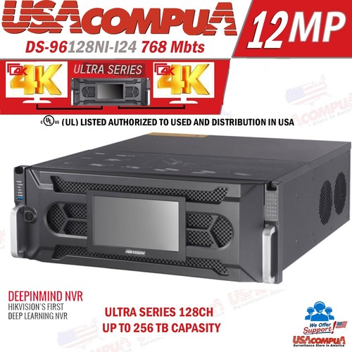 Hikvision 128-ch 12MP NVR Rack Mount, 4U, 24x SATA DS-96128NI-I24/H | eBay