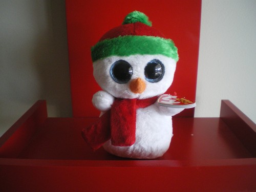Ty Beanie Boos SCOOPS snowman 6 inch NWMT. SPARKLY EYES - CHRISTMAS ...