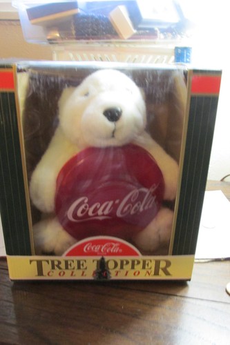 10" Coca Cola Polar Bear Christmas Tree Topper Vintage 1997 Orig Box ...