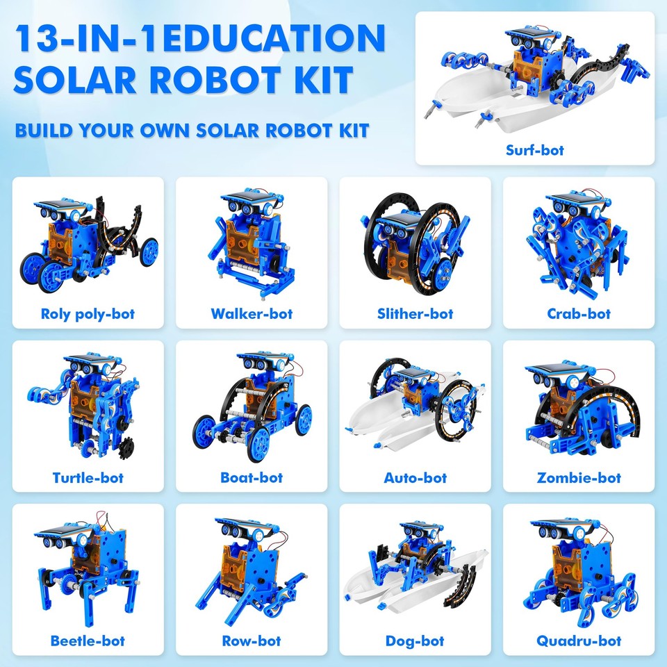 STEM 13-in-1 Education Solar Power Robots Toys for Boys Age 8-12 ...