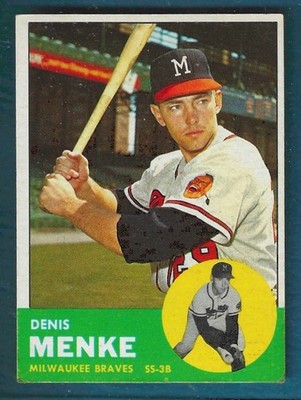 1963 Topps Baseball Milwaukee Braves Denis Menke #433 Semi Hi EX | eBay