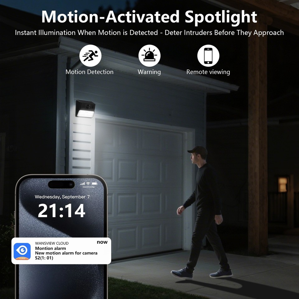 Cinnado Solar Security Camera System Wireless Outdoor Home Wifi Human ...