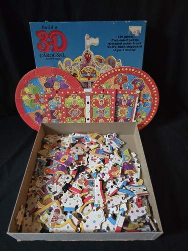Vintage Ceaco 3D Carousel Jigsaw Puzzle Pieces 1995 Corkboard As Is | eBay