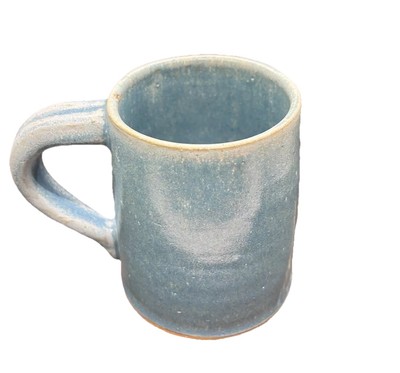 Studio Pottery Mug Turquoise Aqua Signed Hand Thrown Coffee POTZ ...