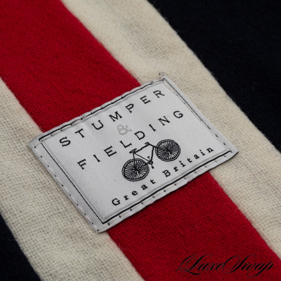 Stumper & Fielding Made in UK Black Red White Striped Rugby Stadium ...