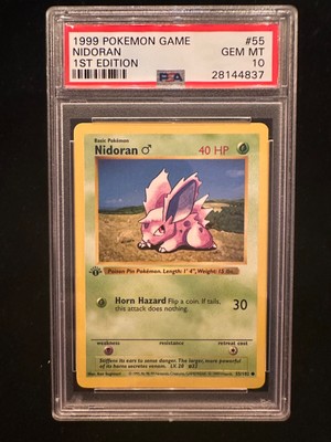 1999 Pokemon Base Set 1st Edition Nidoran #55 PSA 10 GEM MINT | eBay
