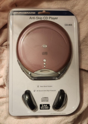 New DURABRAND Anti-Skip CD PLAYER Bass Boost w/Headphones CD-855 Purple ...