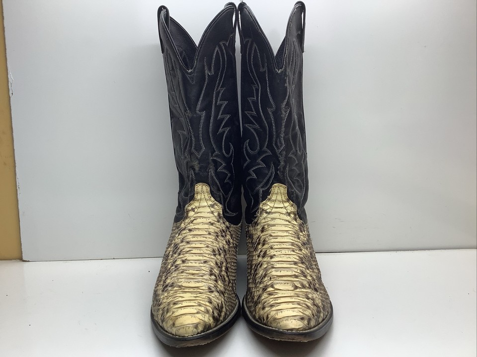 MENS LAREDO COWBOY SNAKE SKIN YELLOW BROWN SIZE 10.5 EE | eBay