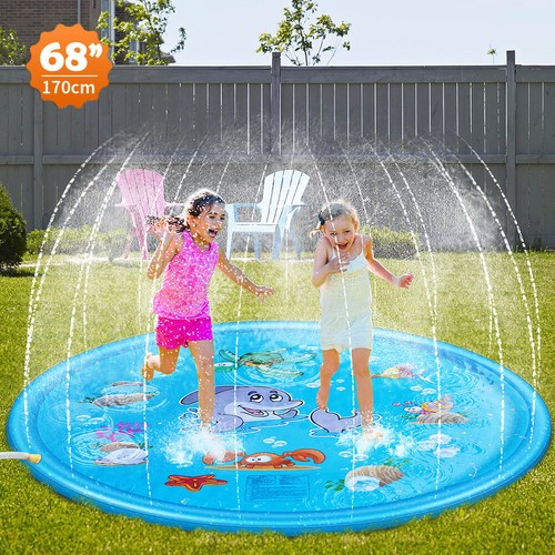 170CM Outdoor Kids Splash Sprinkler Water Play Pad Mat Inflatable Spray ...