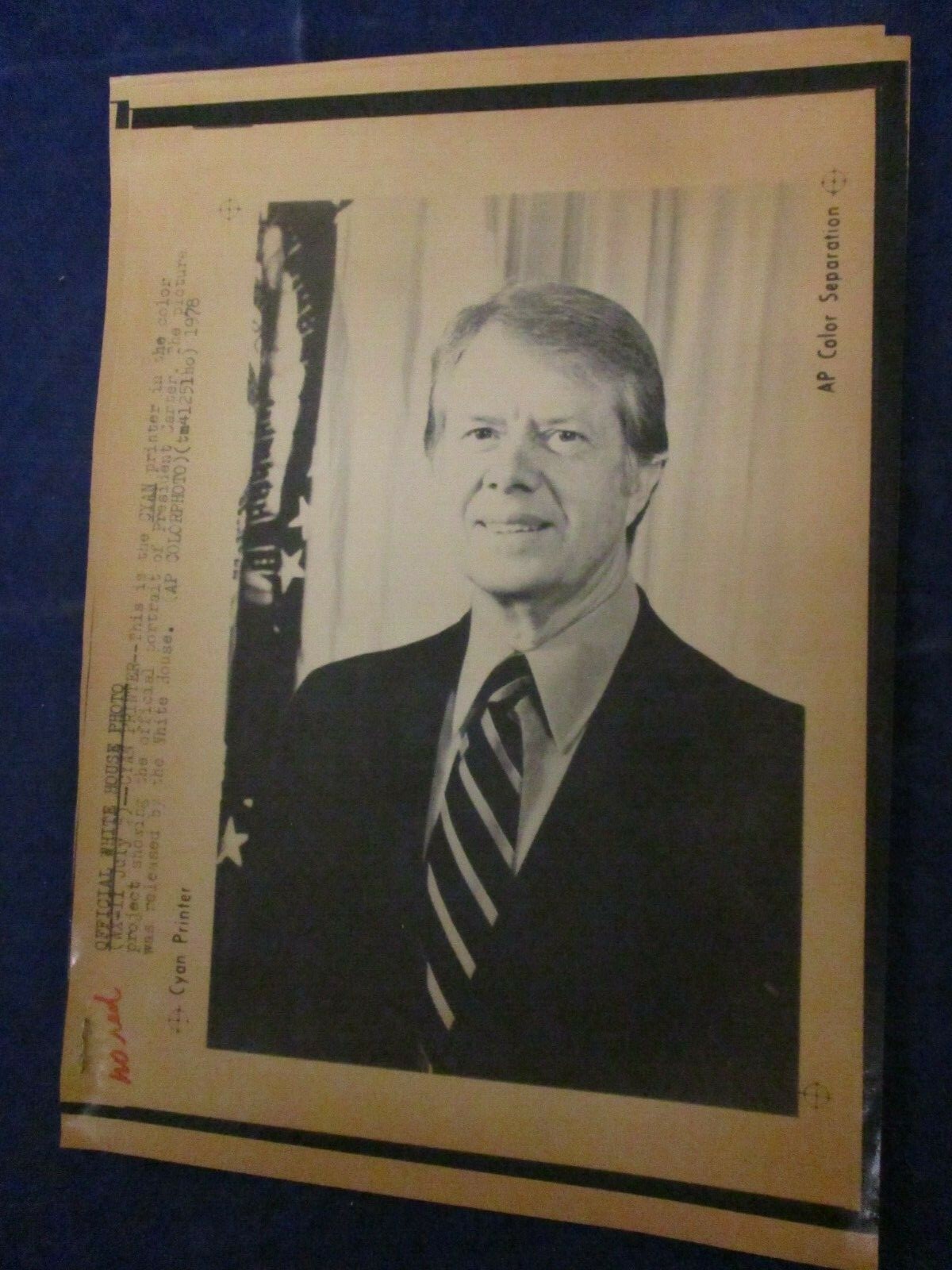 1978 President Jimmy Carter official White House portrait Wire Press ...