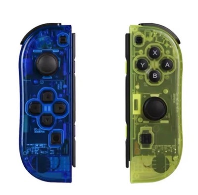 For Nintendo Switch Joy Cons L & R Controller Transparent Blue Yellow ...
