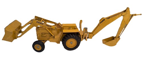 VINTAGE METAL BACKHOE FRONT LOADER FORD 755A ERTL DIECAST TRACTOR TOY ...