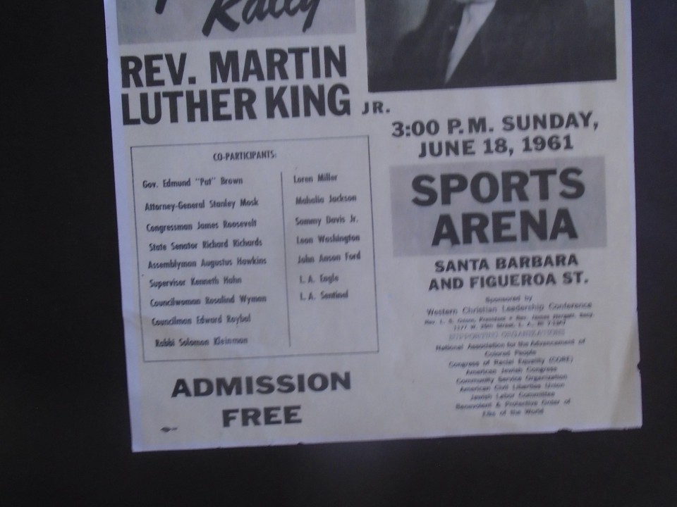 VERY RARE -MARTIN LUTHER KING JR-FREEDOM RALLY-L. A. SPORTS ARENA-JUNE ...