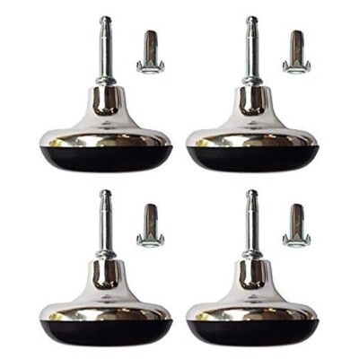 8x Chrome Feet Leg Gliders Castor & Insert For Divan Bed Base Sofa ...