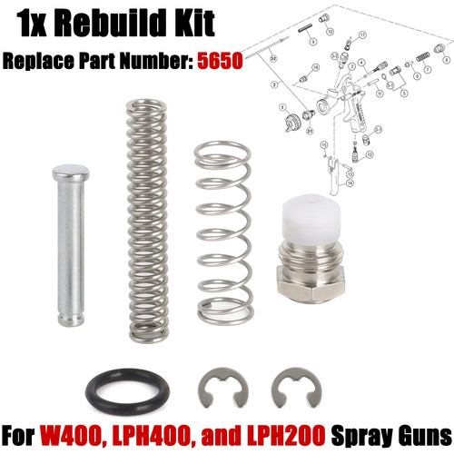 #5650 Rebuild Kit For W400, LPH400,&LPH200 Spray Guns Cartridge Packing ...