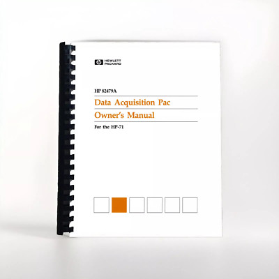 HEWLETT PACKARD HP 82479A Data Acquisition Pac Owner's Manual For the ...