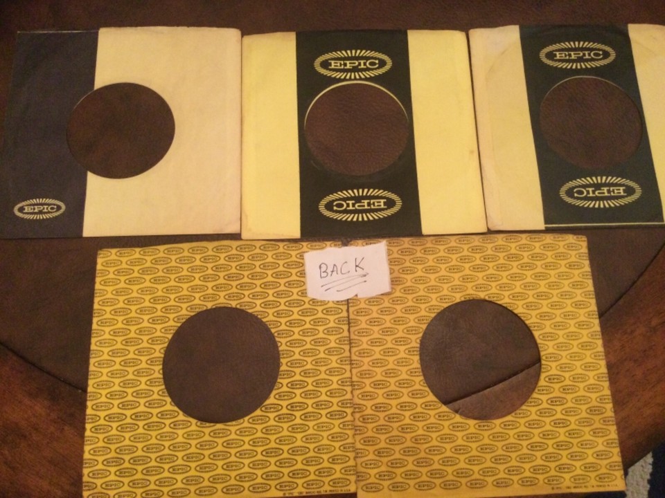 EPIC Label (60s MIX) Lot of 5 ORIGINAL Company Sleeves For 45rpm ...