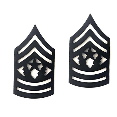 U.S. Army Command Sergeant Major Black Metal Rank (pair) | eBay