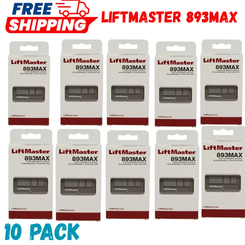 10 Pack LiftMaster 893MAX 3 Button Visor Remote Control Garage Door ...