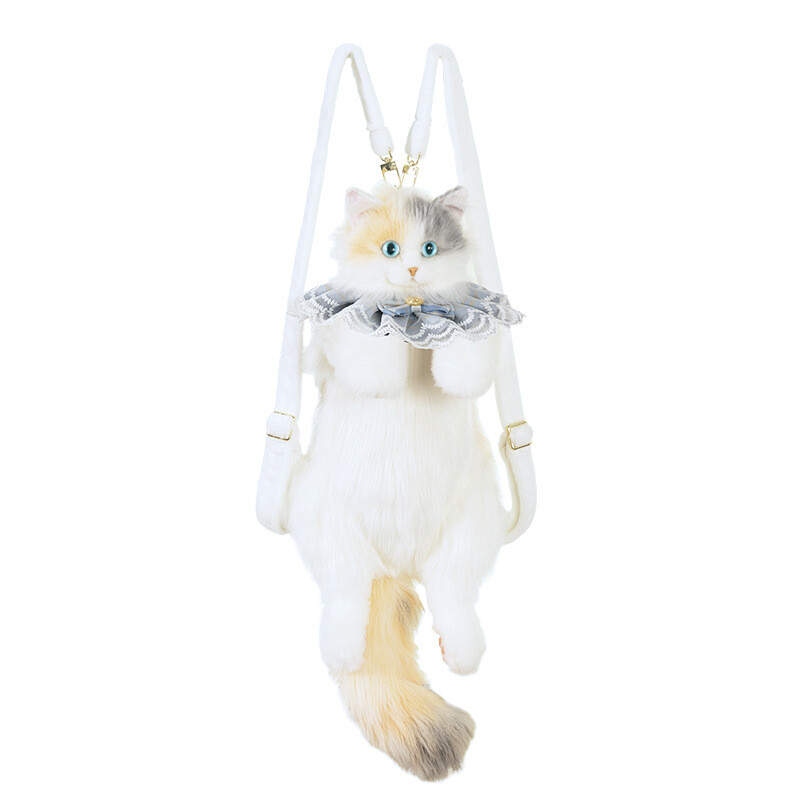 Simulated Stuffed Cat Backpack Realistic Animal Stuffed Bag Plush ...