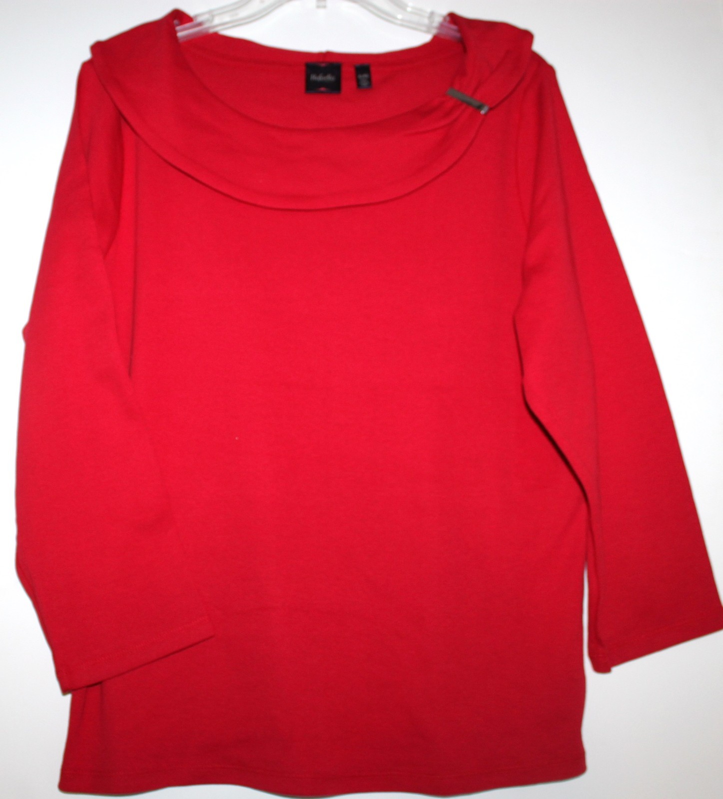 Rafaella NWT Women L XXL Red Marilyn Cotton Ponte Knit Top 3/4 Sleeves ...