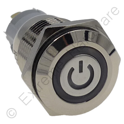 12V Red LED Illuminated Metal Latching Arcade Power Button 2.8mm ...