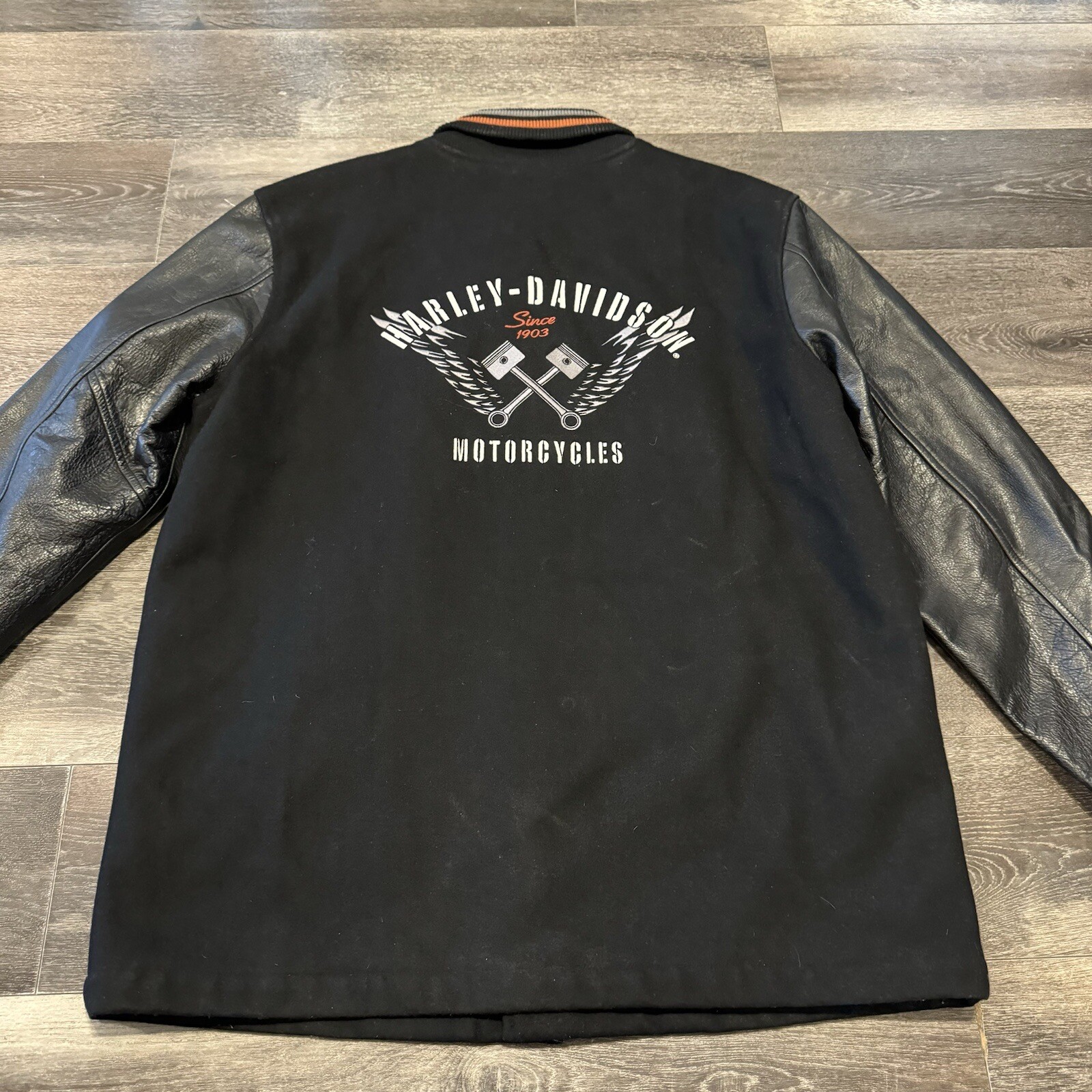 Harley Davidson Motorcycle Varsity Jacket Mens Large … - Gem