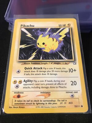 Pikachu 70/111 Pokemon Neo Genesis Unlimited Non Holo LP Pokémon TCG | eBay