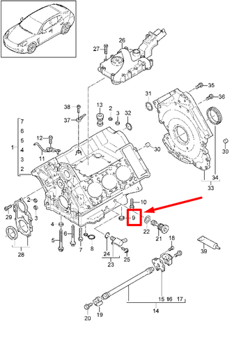 PORSCHE CAYENNE 9PA Engine Crankcase Housing Seal 95810158200 NEW ...