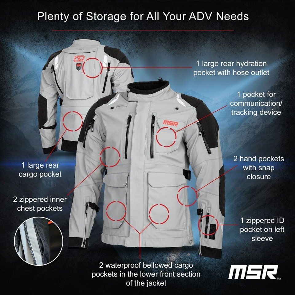 MSR™ Xplorer Adventure Motorcycle Jacket Large Grey | eBay