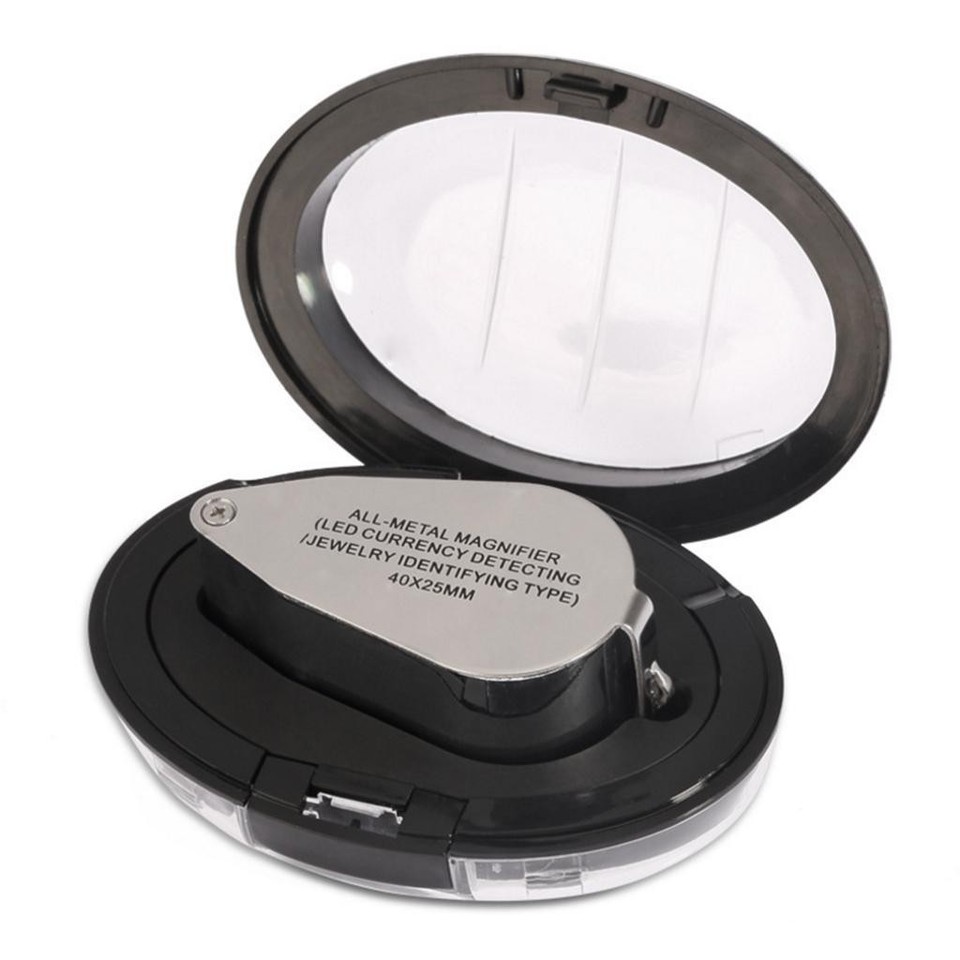 40x Pocket Magnifying Jeweler Loupe Lens Eye Glass with LED | eBay ...