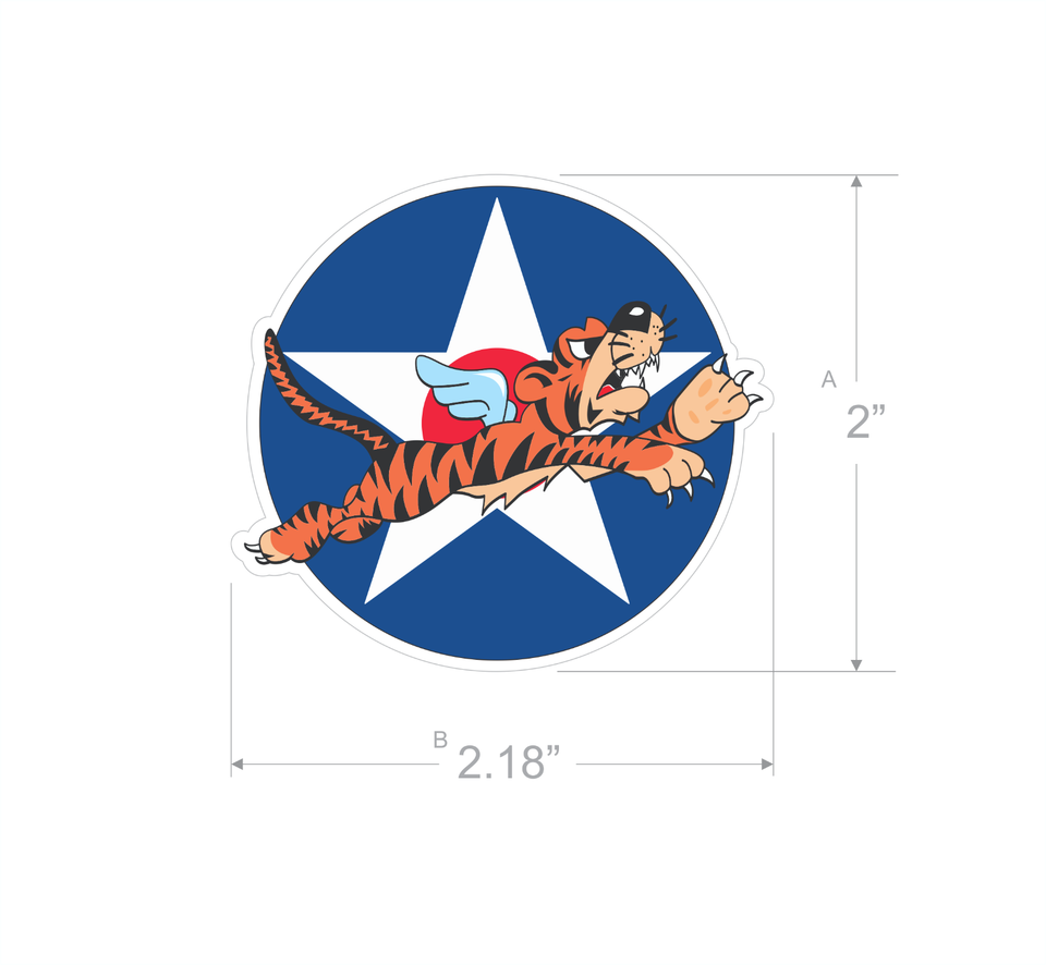 AVG Flying Tiger Fighter Insignia stickers, WWII Military Airplane ...
