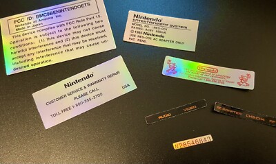 Nintendo NES New Custom Replacement Console Label Sticker Set ...