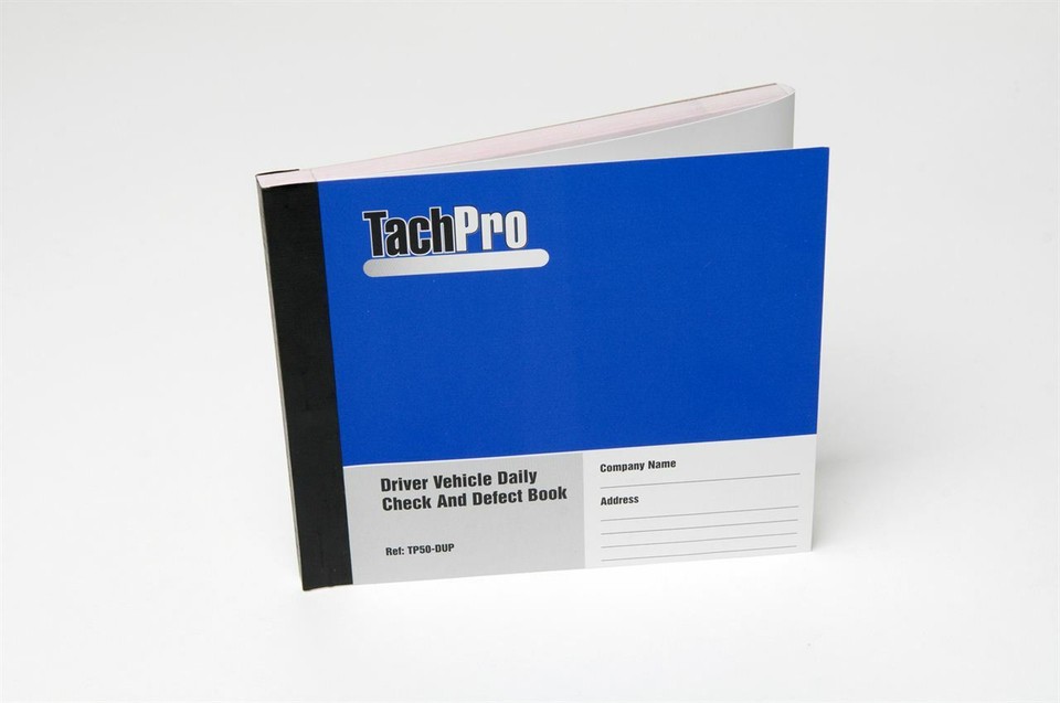 12 X TACHPRO 50 PAGE DUPLICATE VEHICLE DAILY CHECK & DEFECT BOOK PCV ...