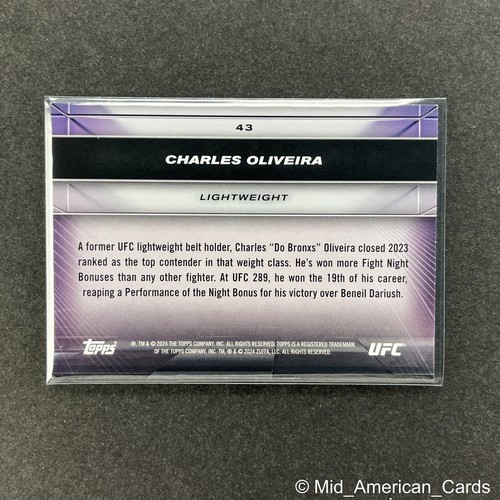2024 Topps UFC Knockout - Bronze #43 Charles Oliveira /250 for sale ...
