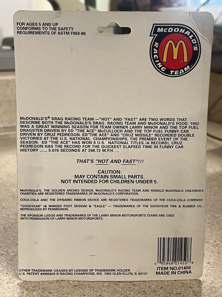 Racing Champions Mcdonalds Racing Team Ed McCulloch 1/64 Scale New | eBay